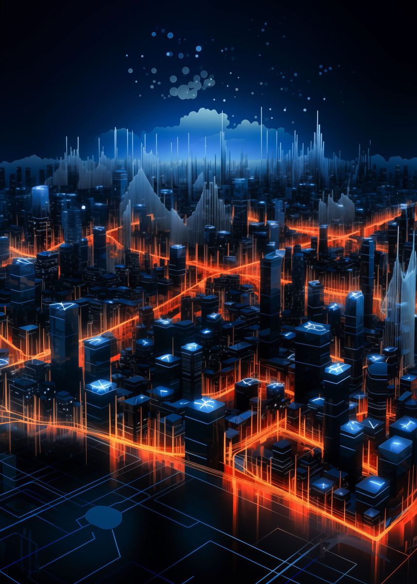 'Tron City' Poster, picture, metal print, paint by Dario Berardi | Displate