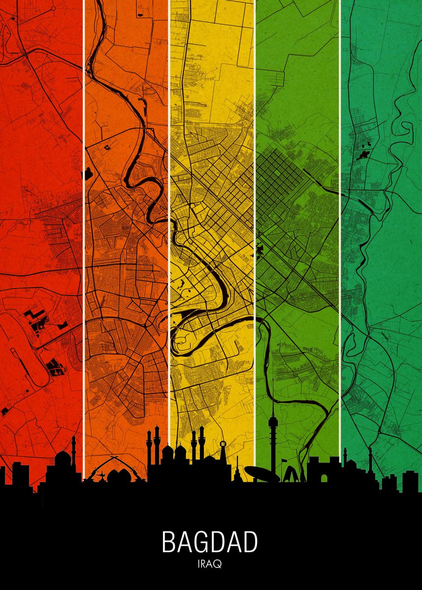 'Bagdad Iraq' Poster, picture, metal print, paint by Johnson Adela ...