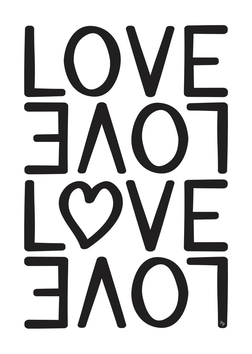 'Love Love typography' Poster, picture, metal print, paint by Martina ...