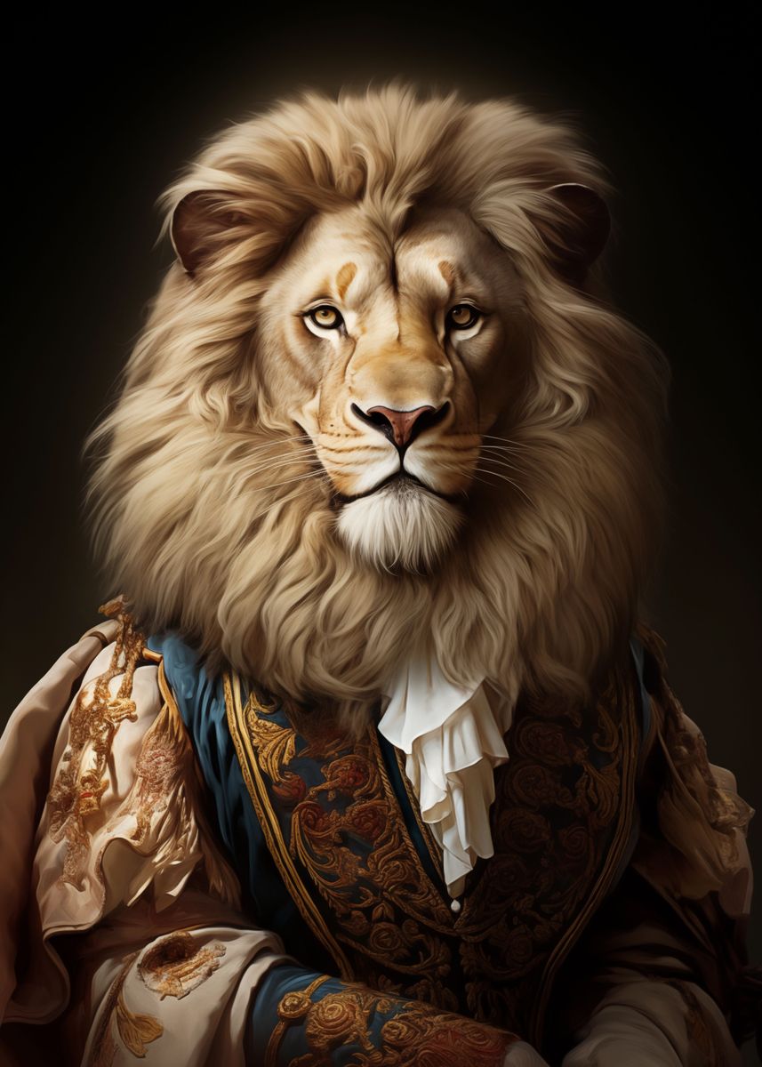 'Renaissance Lion Robe' Poster, picture, metal print, paint by ...