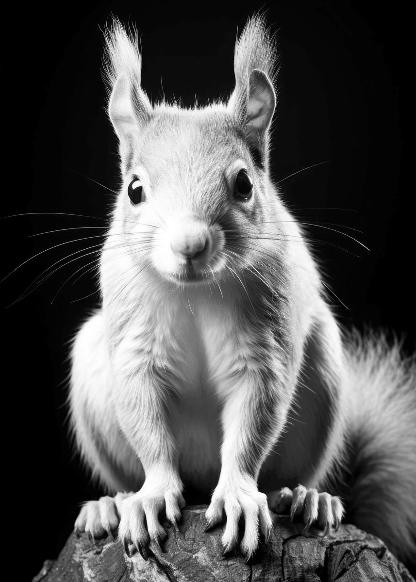'Bnw Cool Squirrel' Poster, picture, metal print, paint by Ray Faye ...