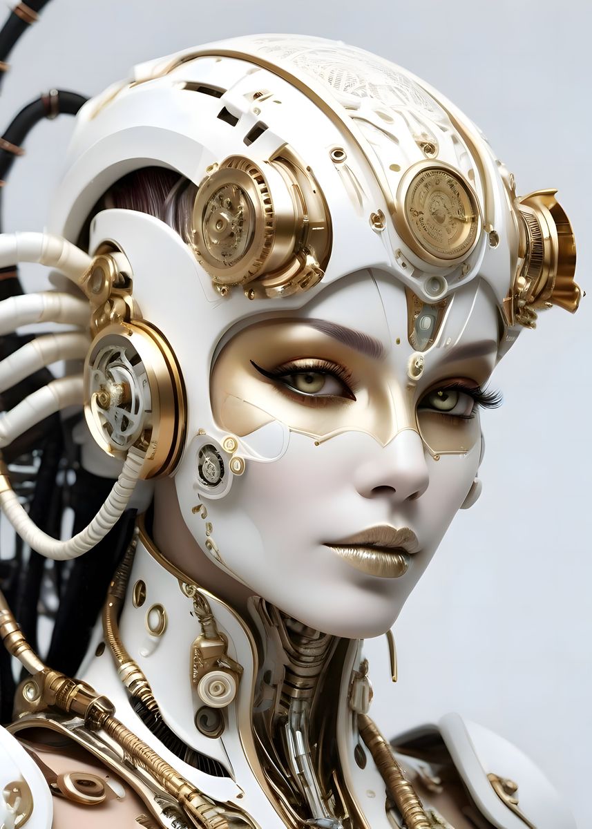 '010 Biomechanical Android' Poster, picture, metal print, paint by ...