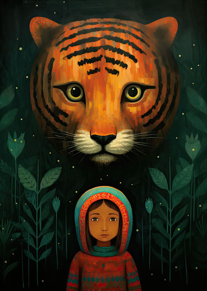 'My friend tiger' Poster, picture, metal print, paint by Mezma and ...
