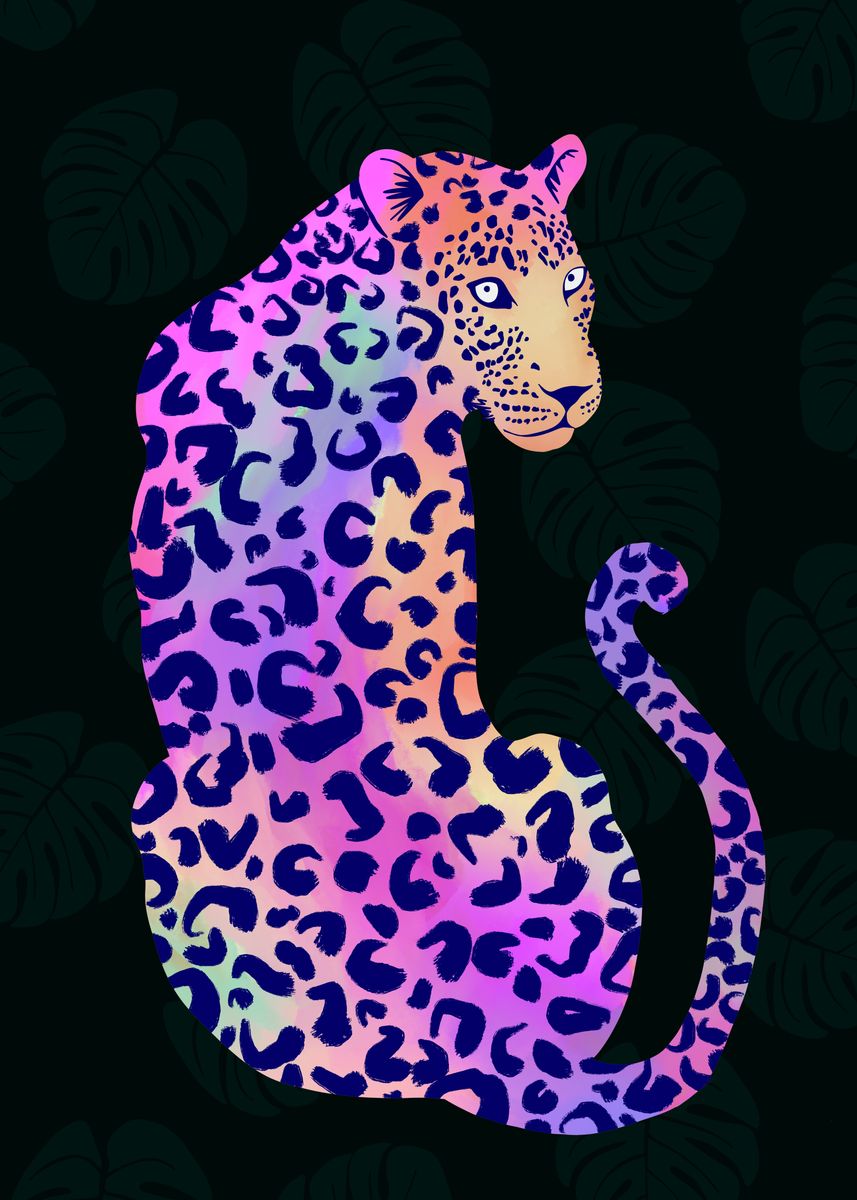 'Rainbow Leopard' Poster, picture, metal print, paint by ByKammille ...