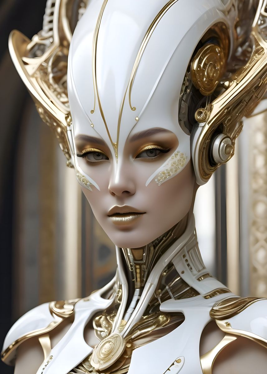 '004 Biomechanical Android' Poster, picture, metal print, paint by ...