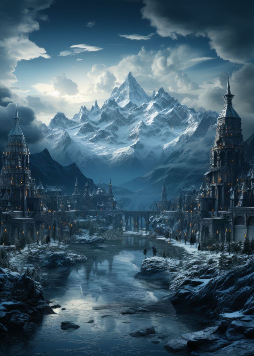 'Enchanted Frost Citadel' Poster, picture, metal print, paint by MiTo ...