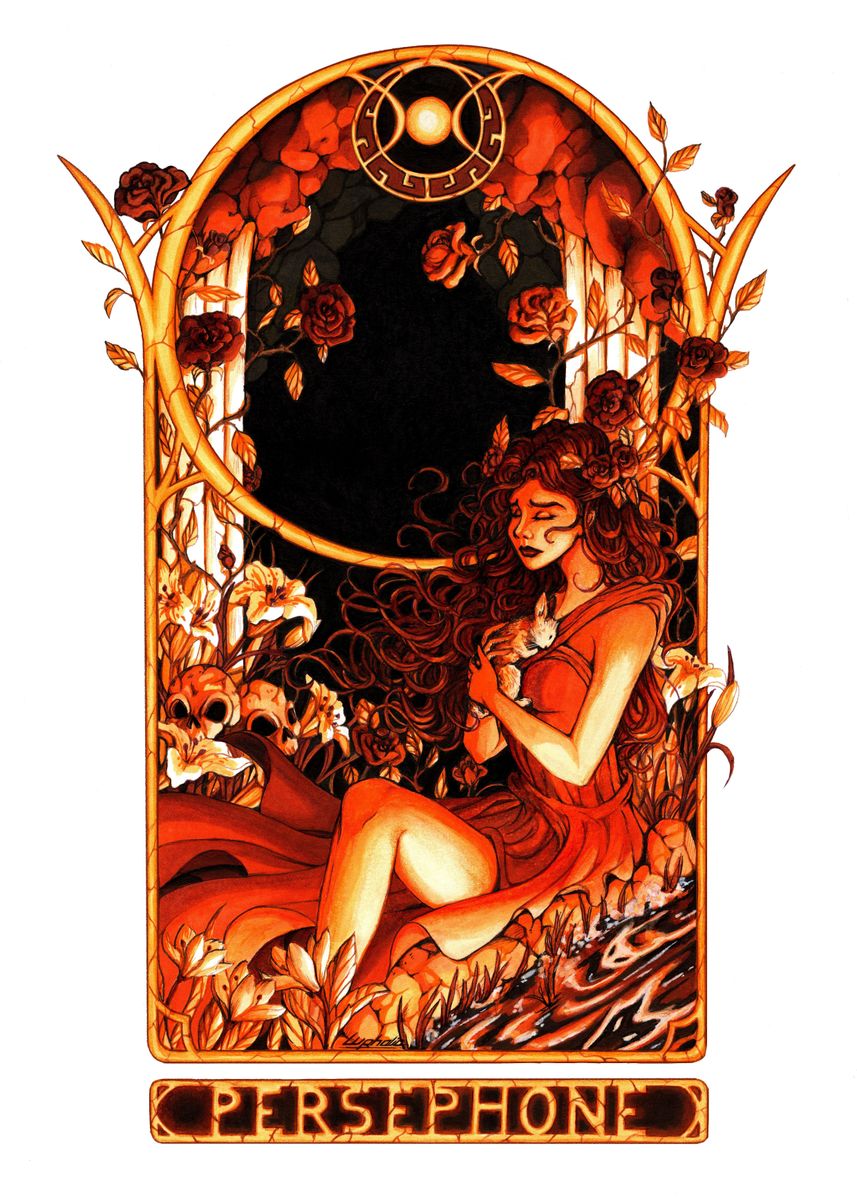 'Persephone' Poster, picture, metal print, paint by Luphalia | Displate