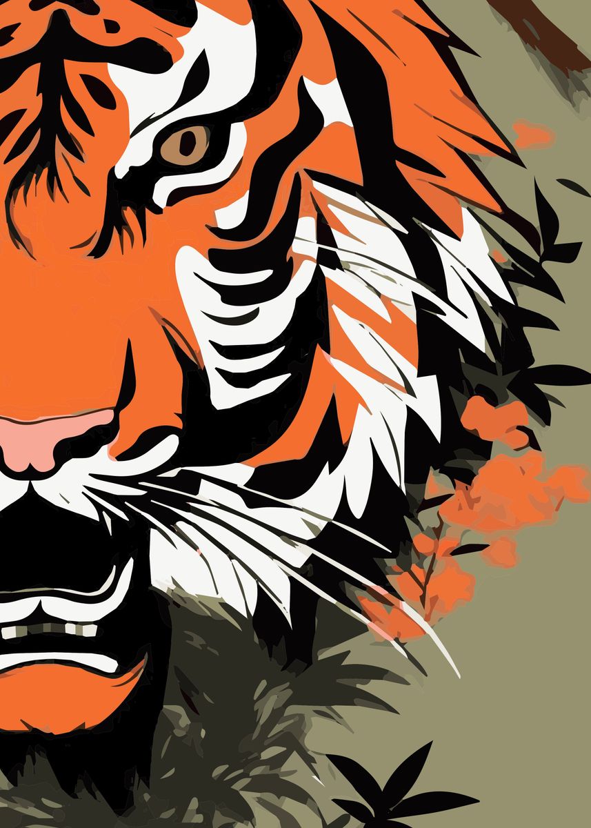 'Tiger Chinese Art 1' Poster, picture, metal print, paint by Maricris M ...