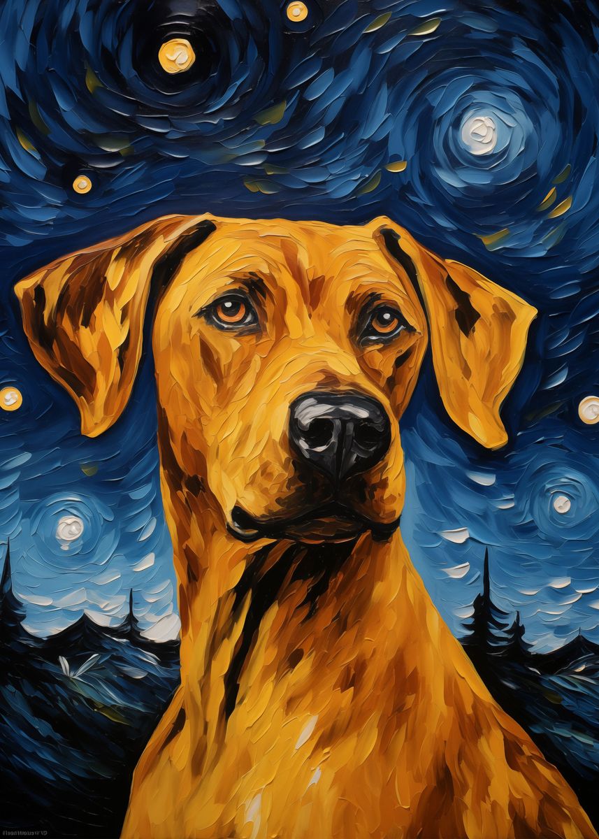 'Rhodesian Ridgeback ' Poster, picture, metal print, paint by Eline ...