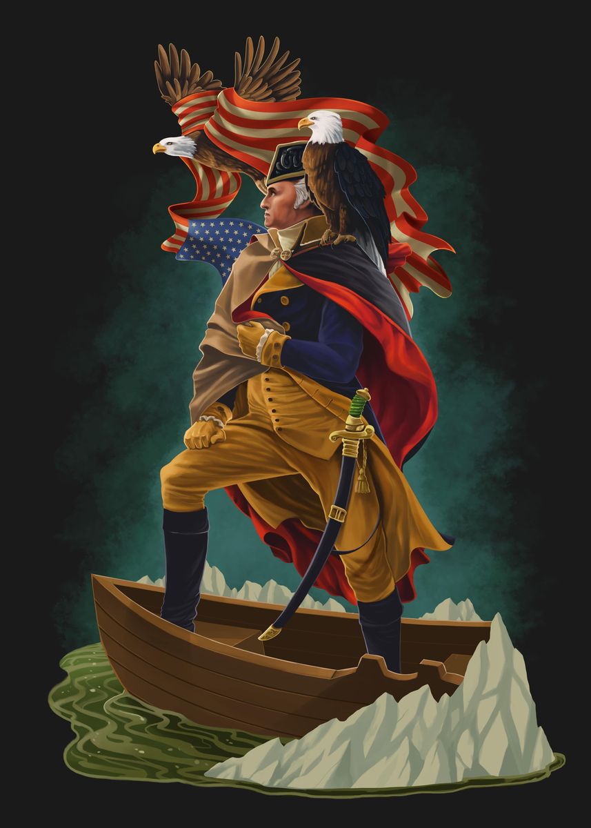 'Crossing the Delaware' Poster, picture, metal print, paint by B Cubed ...