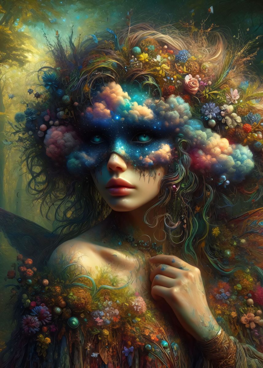 'Fairy Forest Portrait' Poster, picture, metal print, paint by ...