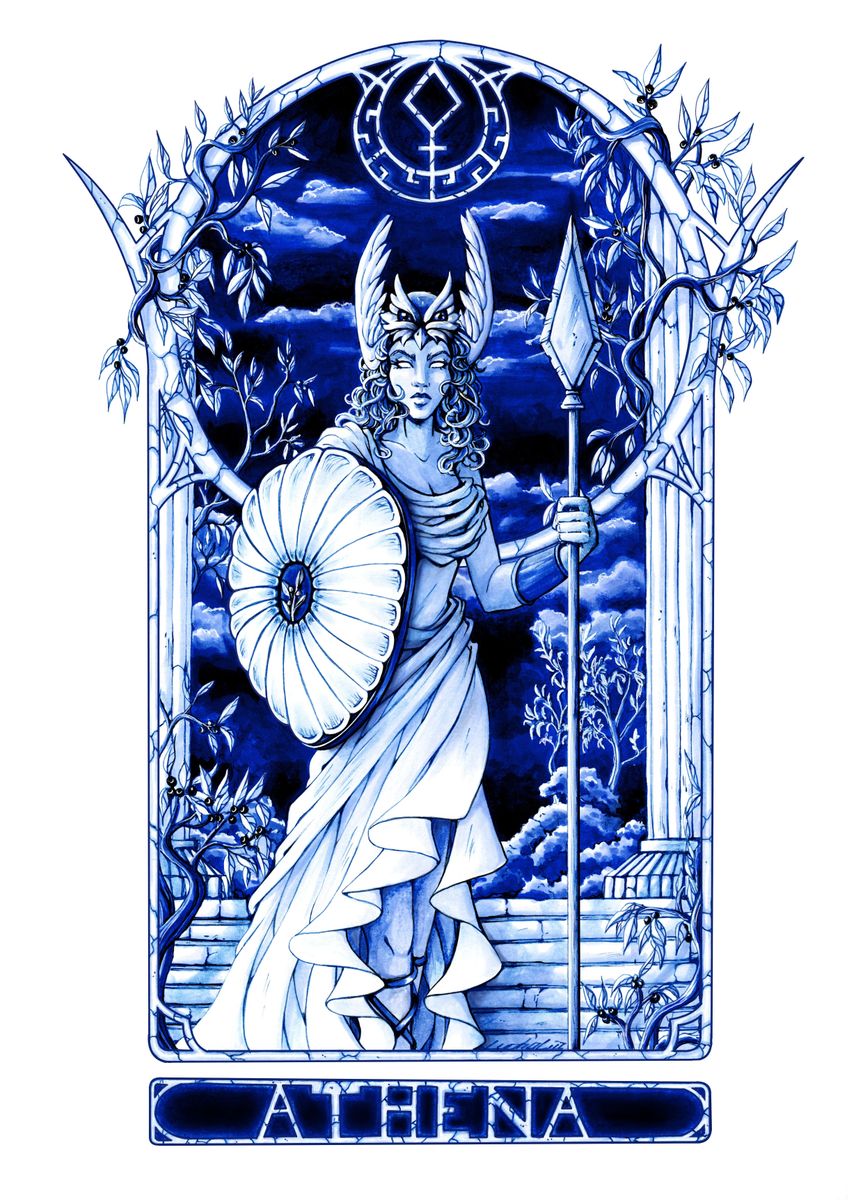 'Athena' Poster, picture, metal print, paint by Luphalia | Displate