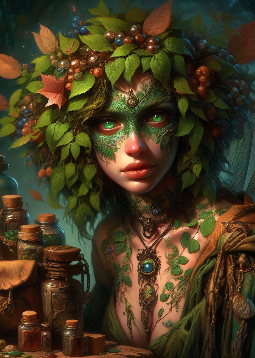 'Fairy Forest Portrait' Poster, picture, metal print, paint by ...