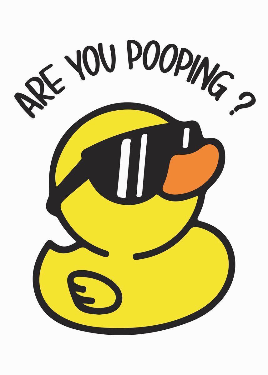 'duck funny pooping' Poster, picture, metal print, paint by DASDOFF ...
