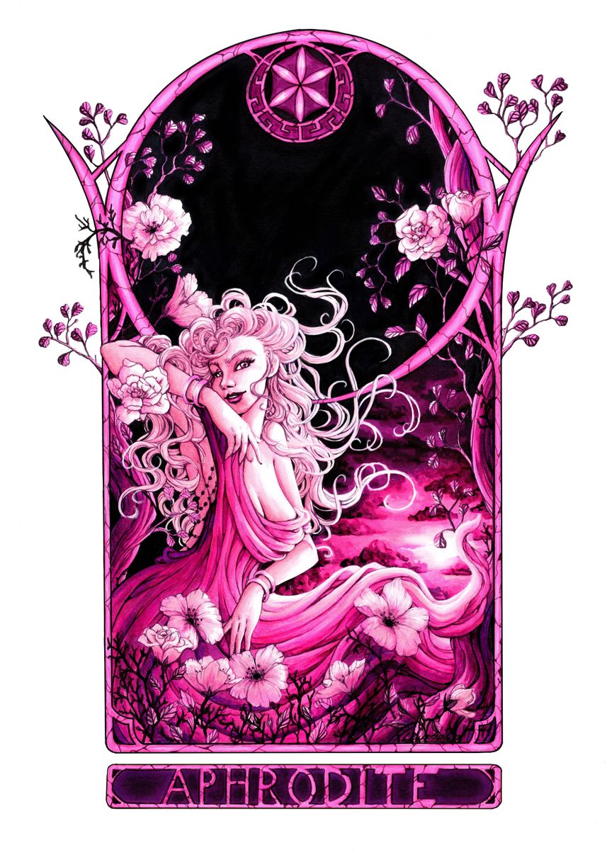 'Aphrodite' Poster, picture, metal print, paint by Luphalia | Displate