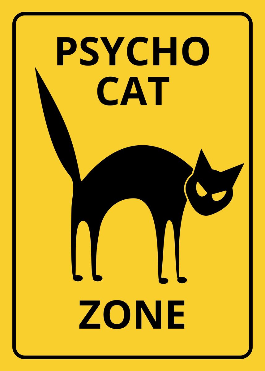 'Psycho Cat zone' Poster, picture, metal print, paint by EDSON RAMOS ...