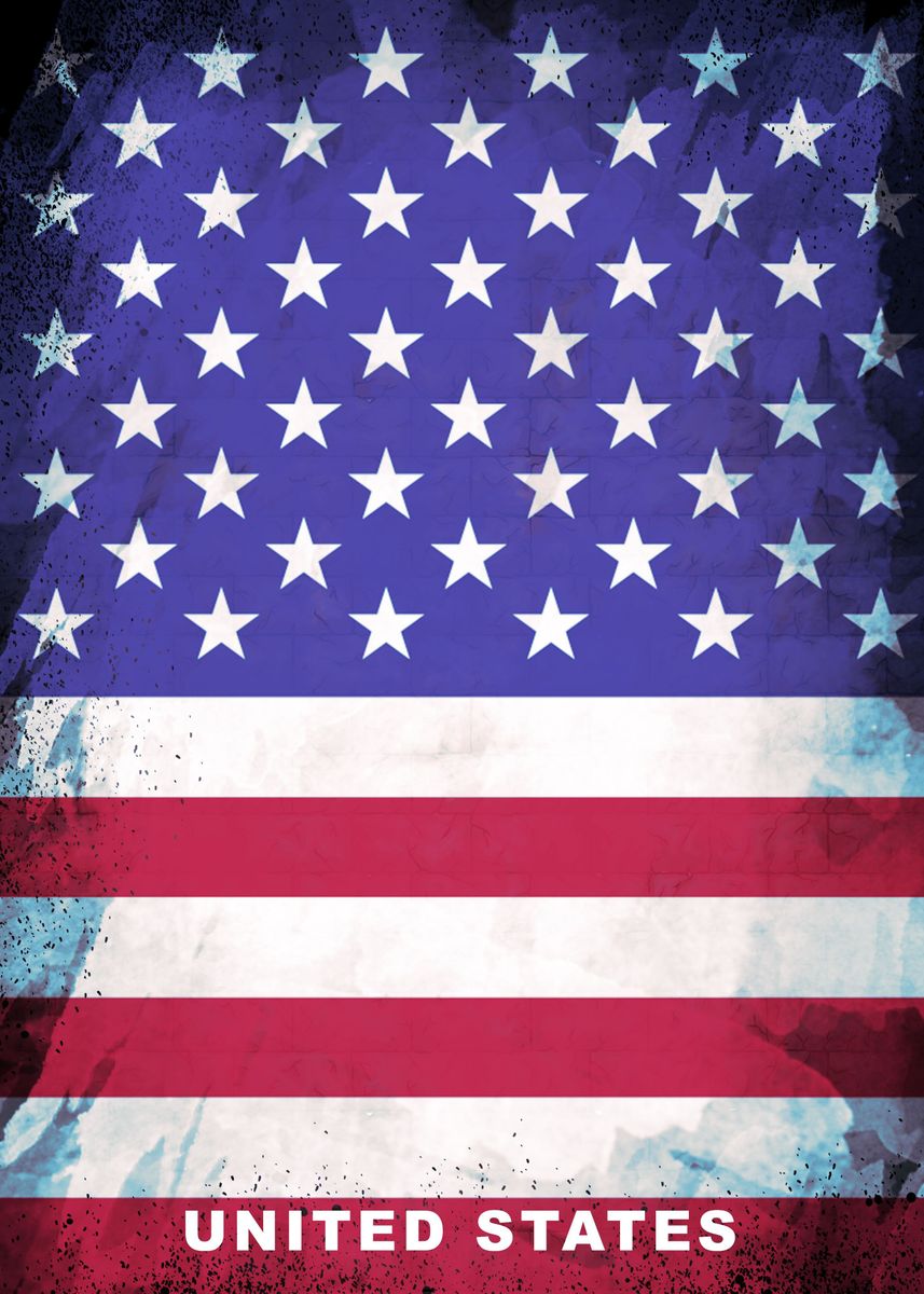 'UNITED STATES FLAG' Poster, picture, metal print, paint by Cerah Art ...