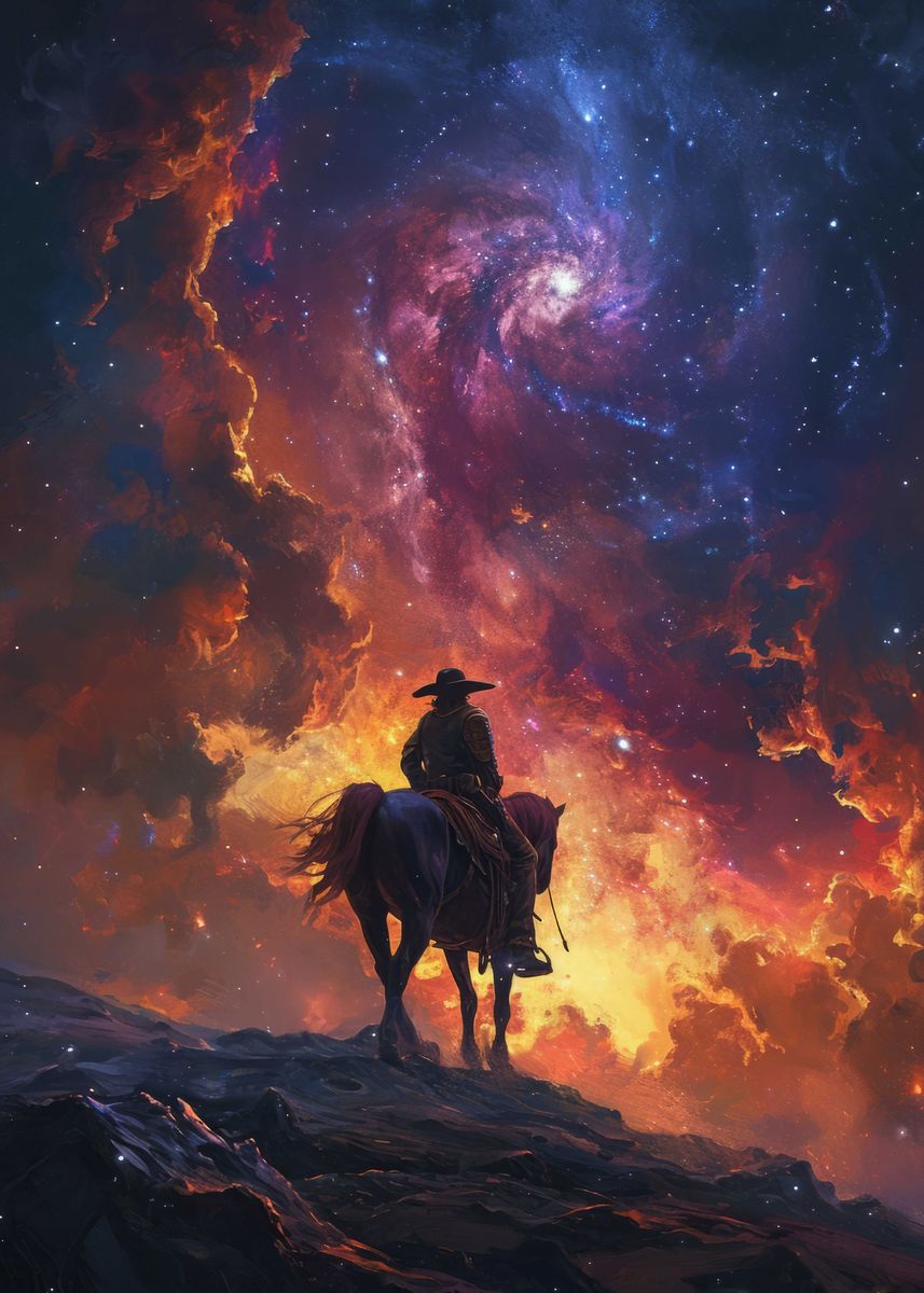 'Galaxy Outer Space Cowboy' Poster, picture, metal print, paint by ...