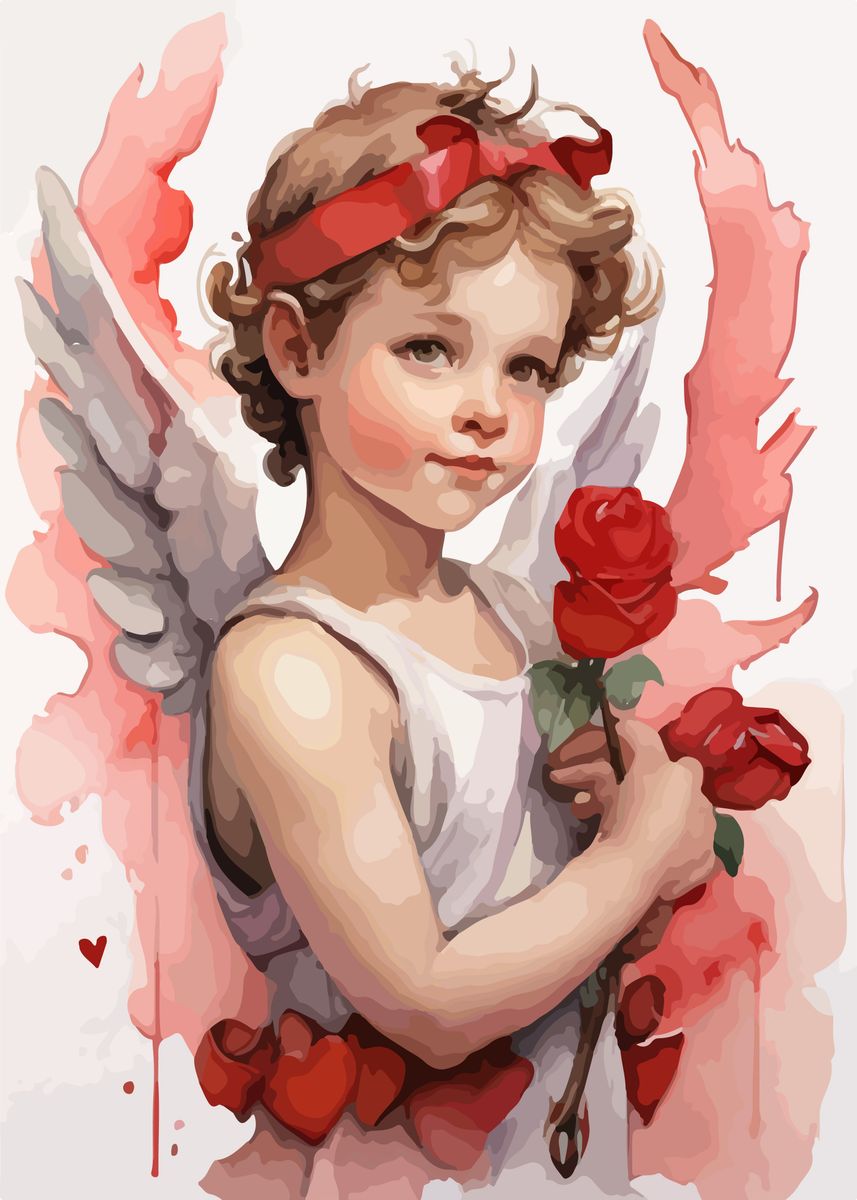 'Cupid Valentines Day' Poster, picture, metal print, paint by Nebranix ...