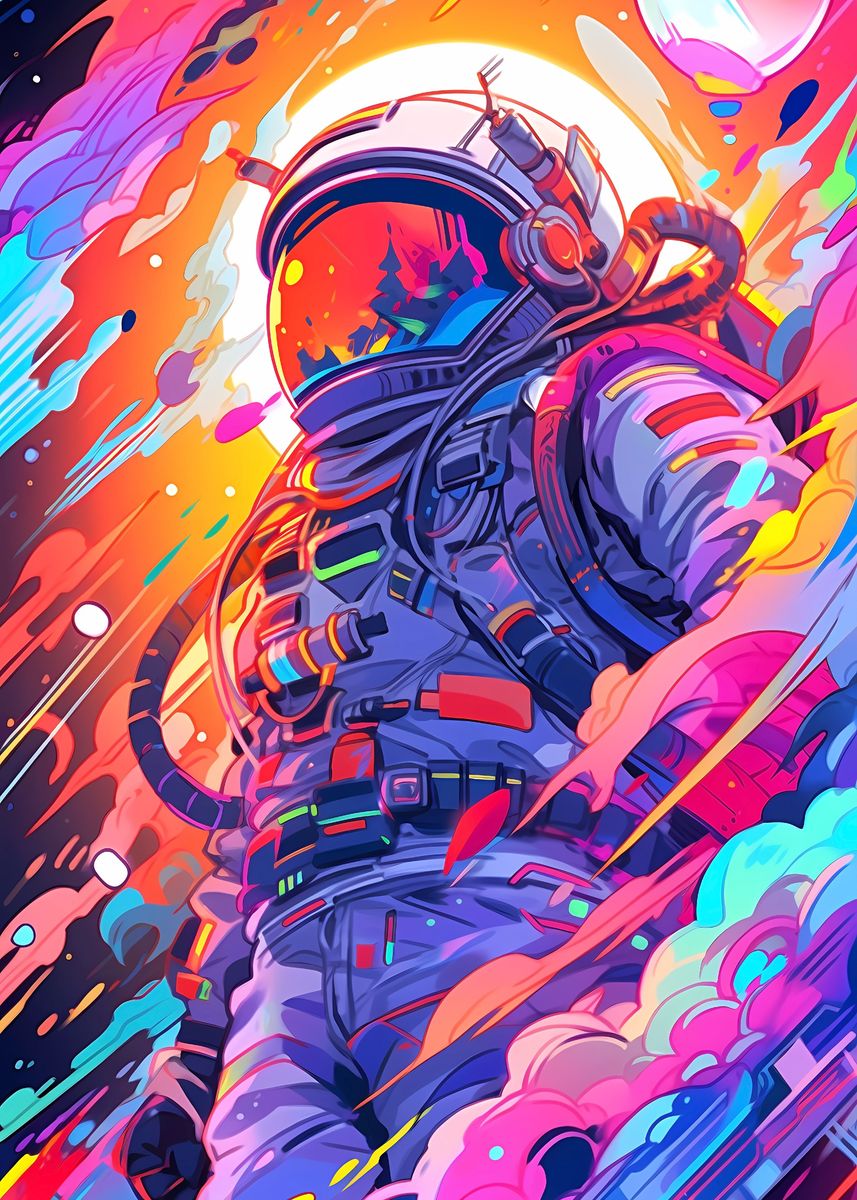 'hand drawn spaceman' Poster, picture, metal print, paint by OMEGA ...