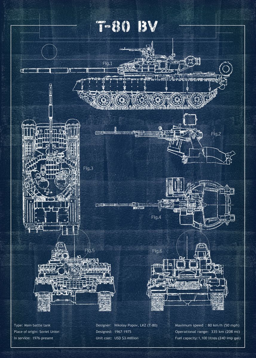 'T80 BV Tank' Poster, picture, metal print, paint by DG ArtPrints | Displate