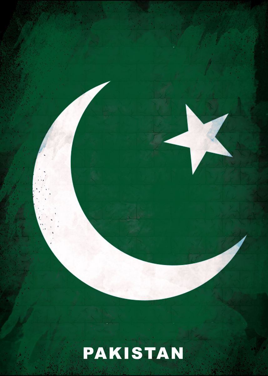 'PAKISTAN FLAG' Poster, picture, metal print, paint by Cerah Art | Displate