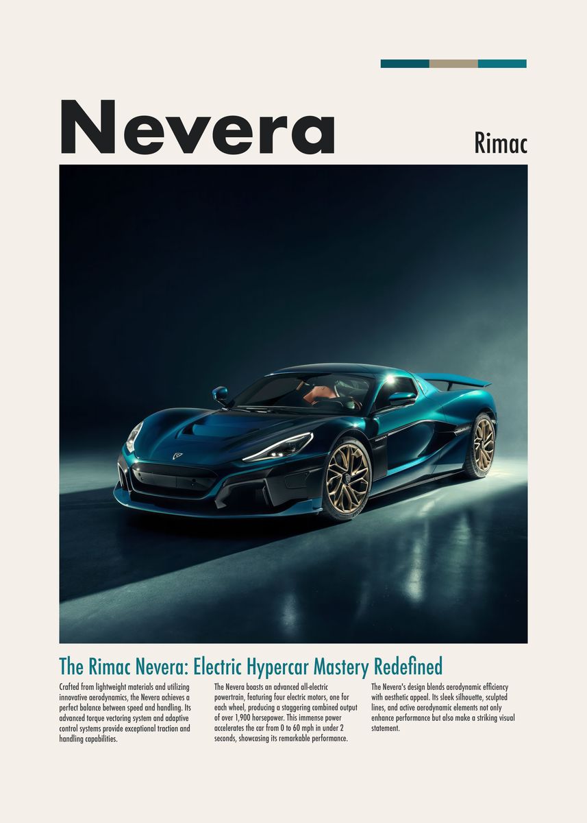 'Rimac Nevera' Poster, picture, metal print, paint by Full Throttle Art ...