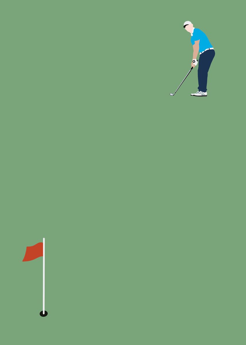 'Golf Putting' Poster, picture, metal print, paint by wan studio 50 ...