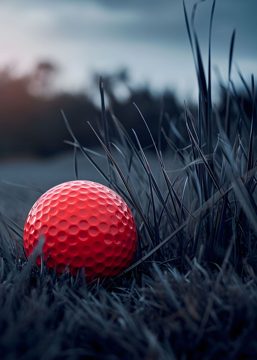 'Red Golf Ball' Poster, picture, metal print, paint by Mark Vincent ...