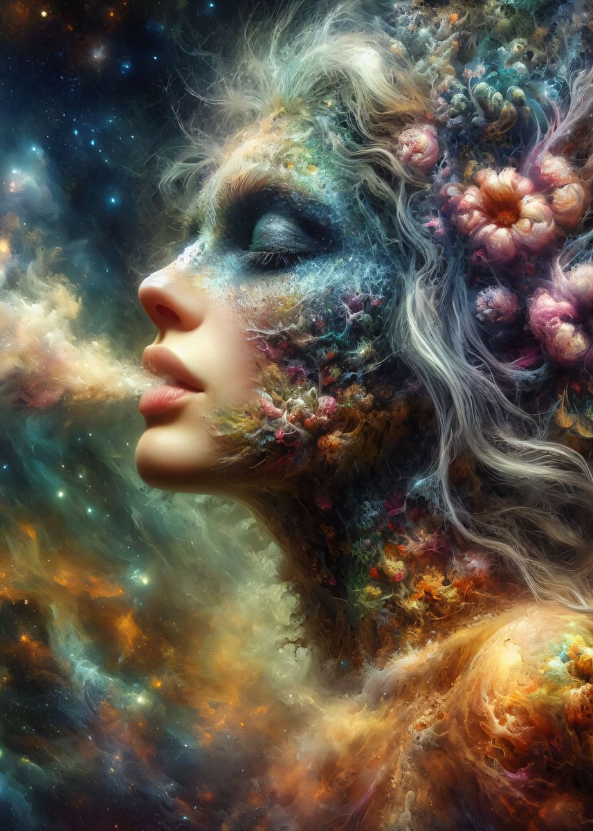 'Cosmic Fairy Portrait' Poster, picture, metal print, paint by ...