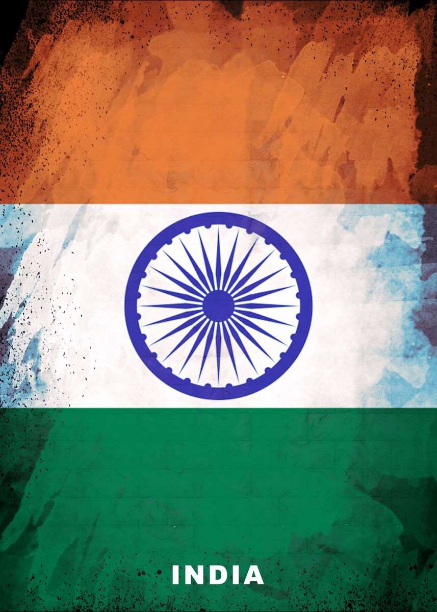 'INDIA FLAG' Poster, picture, metal print, paint by Cerah Art | Displate