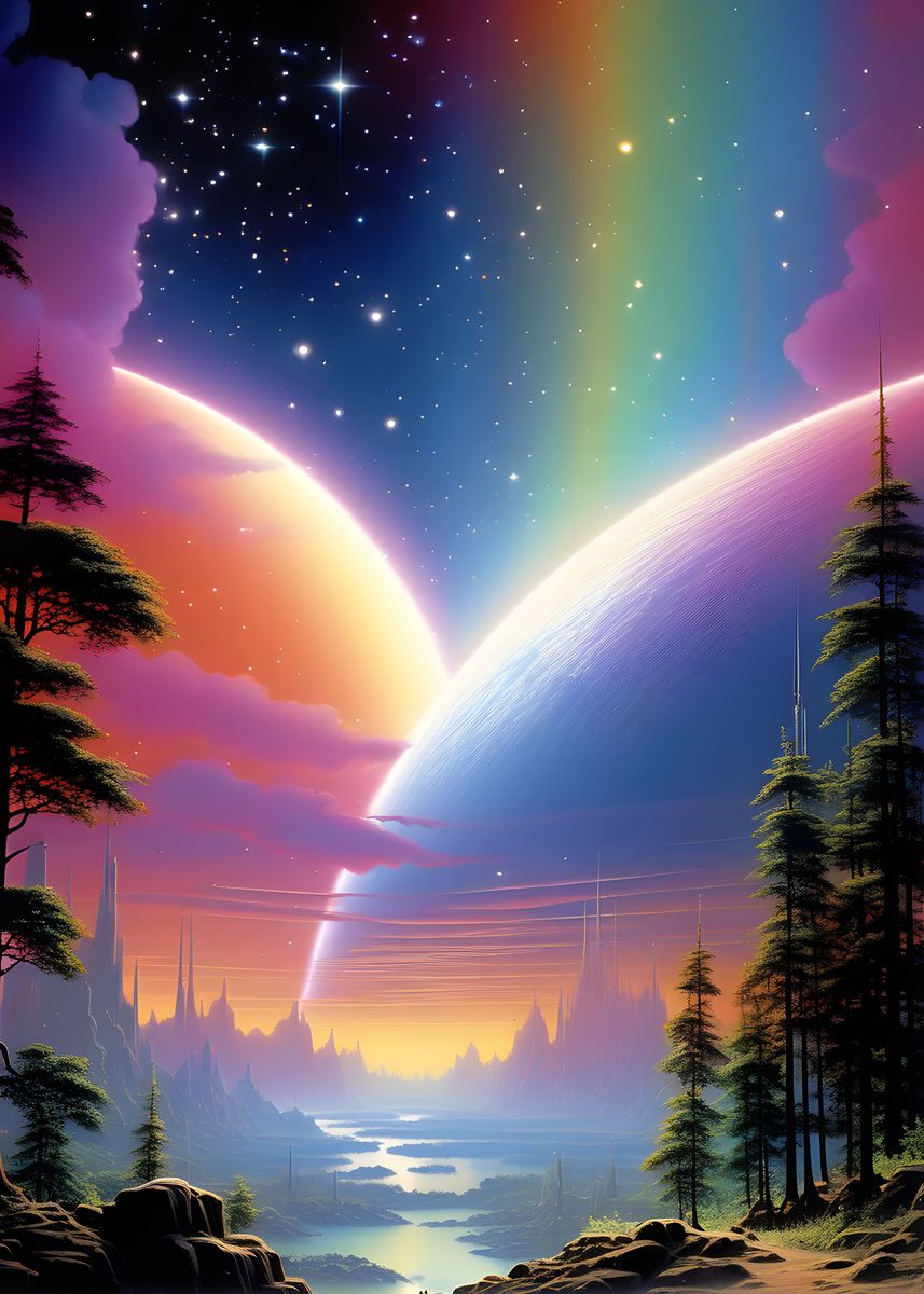 'Rainbow Realm' Poster, picture, metal print, paint by vandervisuals ...