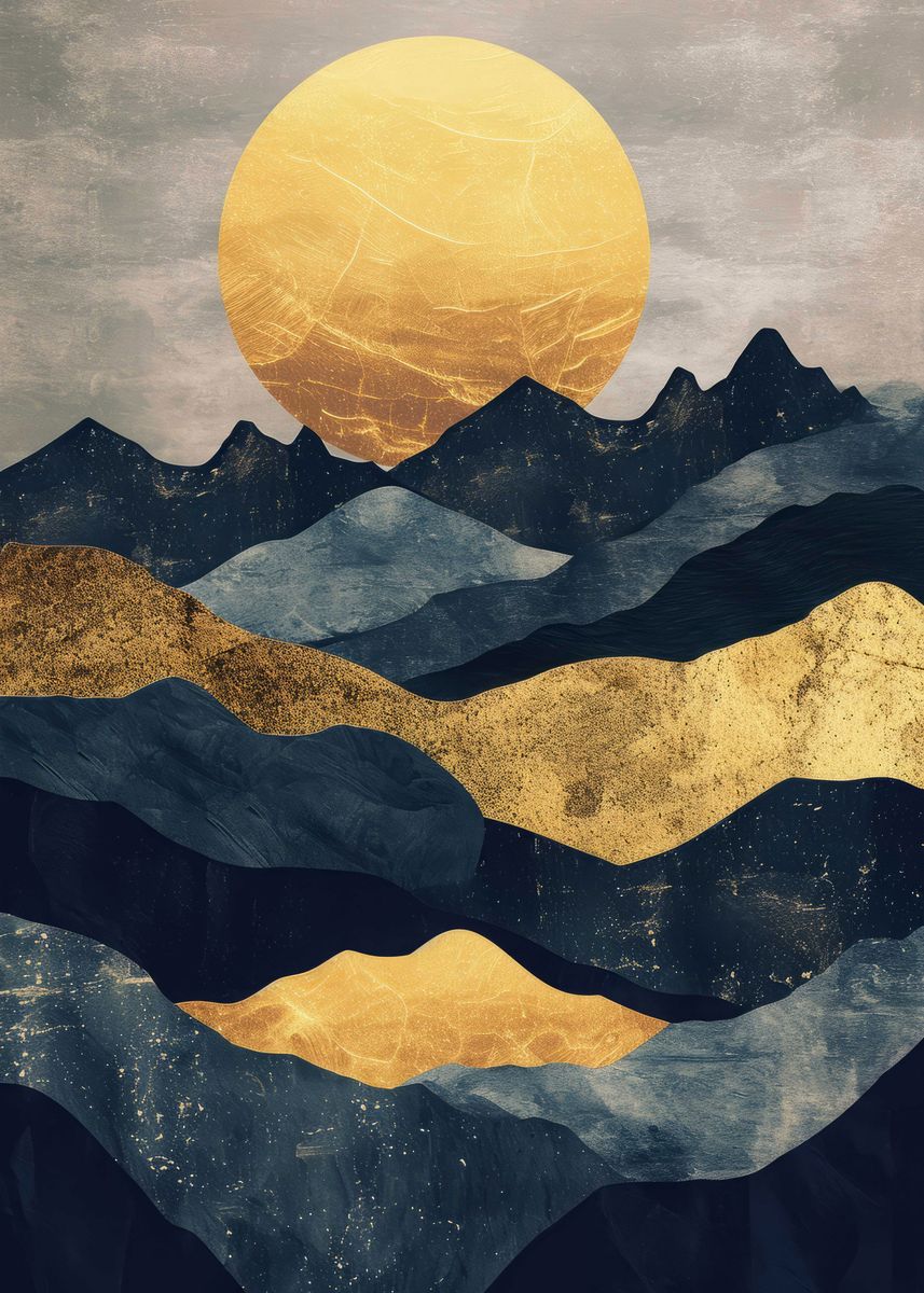 'Landscapes Gold Decor' Poster, picture, metal print, paint by Morgan ...