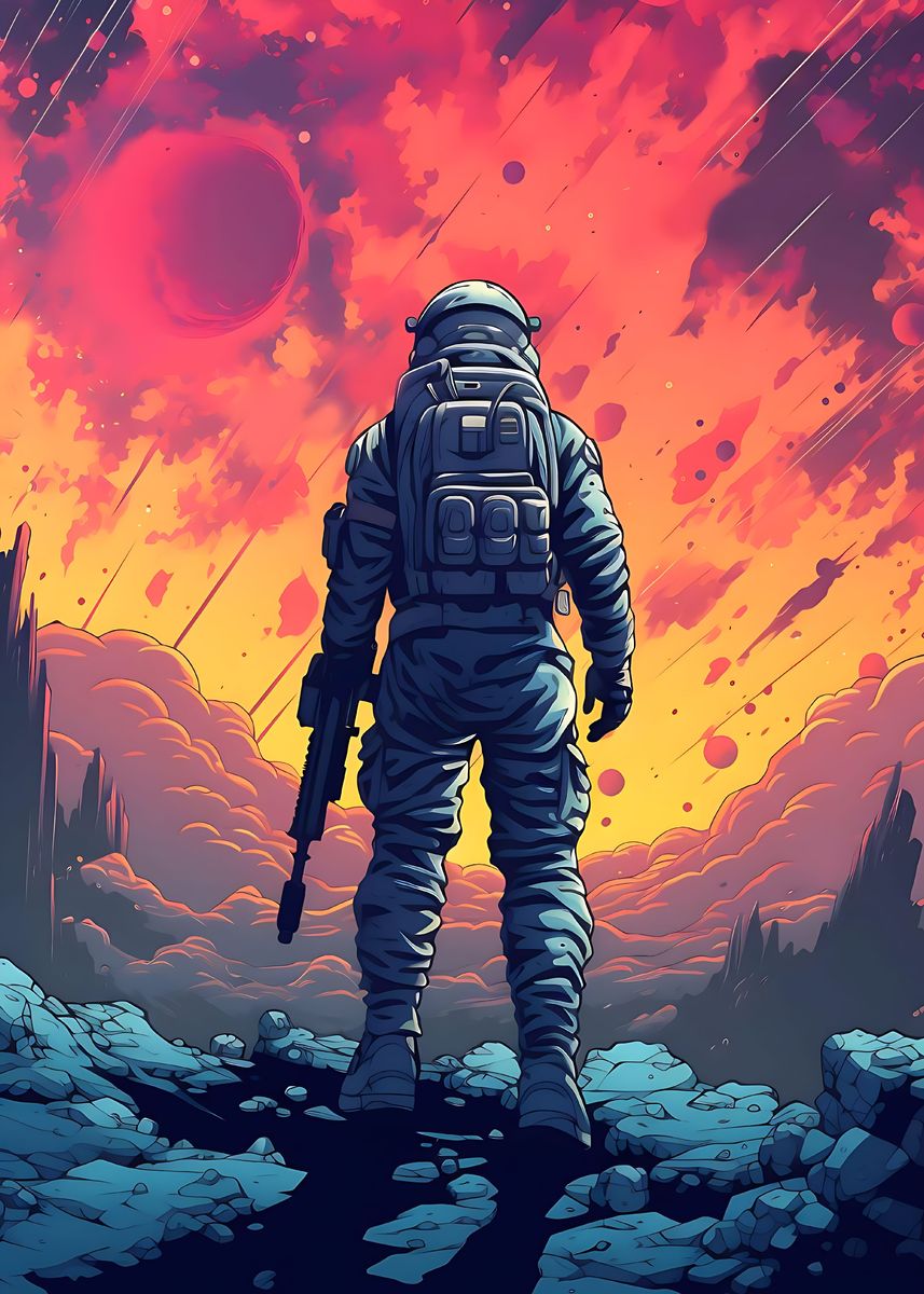 'space star warrior' Poster, picture, metal print, paint by OMEGA FAUNA ...
