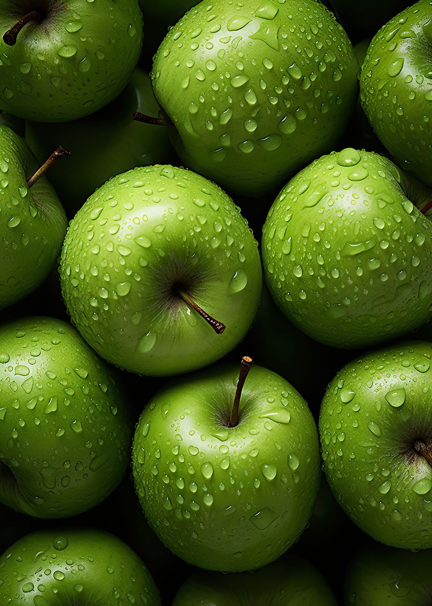 'Green Apple' Poster, picture, metal print, paint by Jerhus | Displate