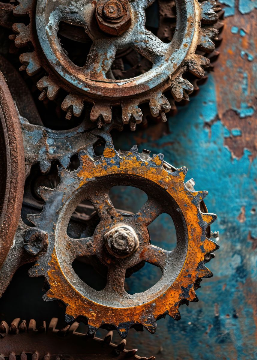 'Rustic Cogworks' Poster, picture, metal print, paint by jodotodesign ...