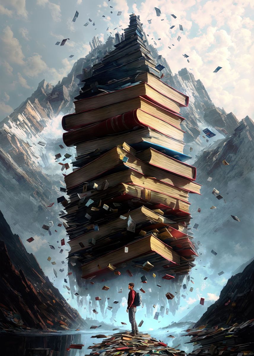 'Floating Books' Poster, picture, metal print, paint by Digital Arts ...