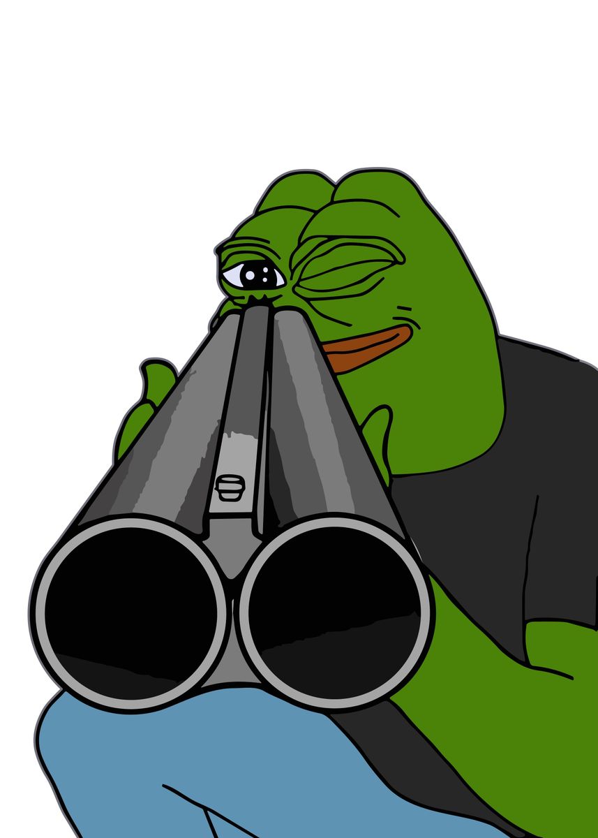 'Frog Meme funny pepe frog' Poster, picture, metal print, paint by Juna ...