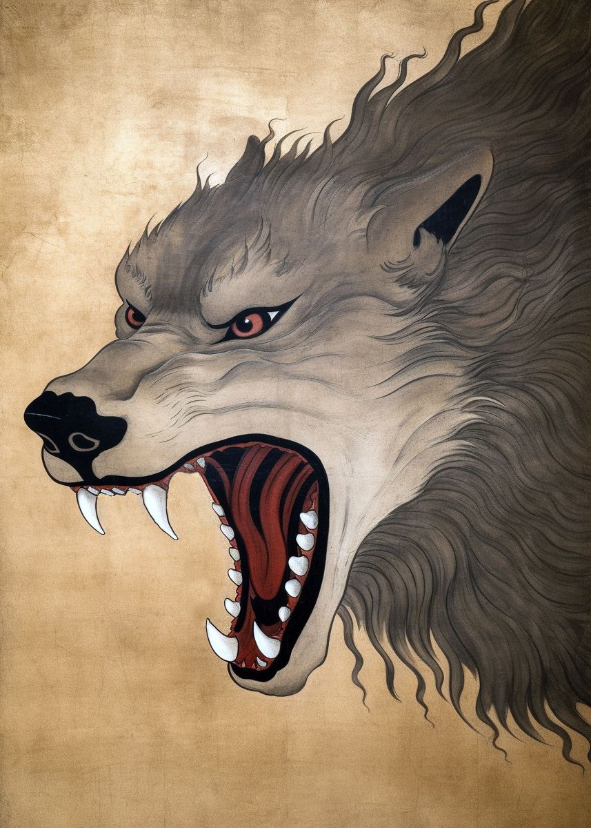 'Hokkaido Wolf' Poster, picture, metal print, paint by Gray Pine Art ...