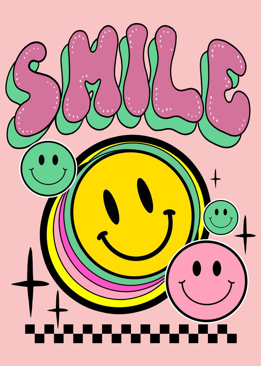 'Smile Colorful' Poster, picture, metal print, paint by Sandrasmith ...