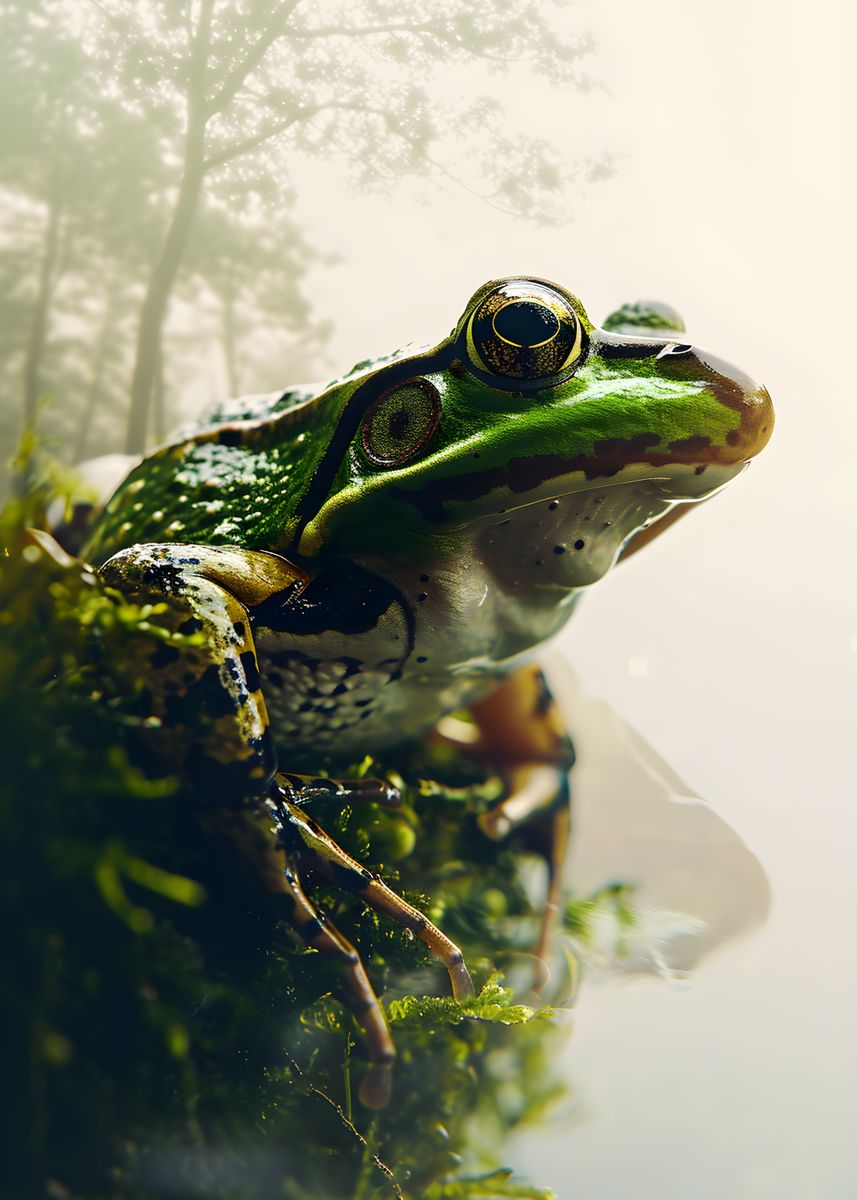 'Frog Double Exposure' Poster, picture, metal print, paint by Chris ...