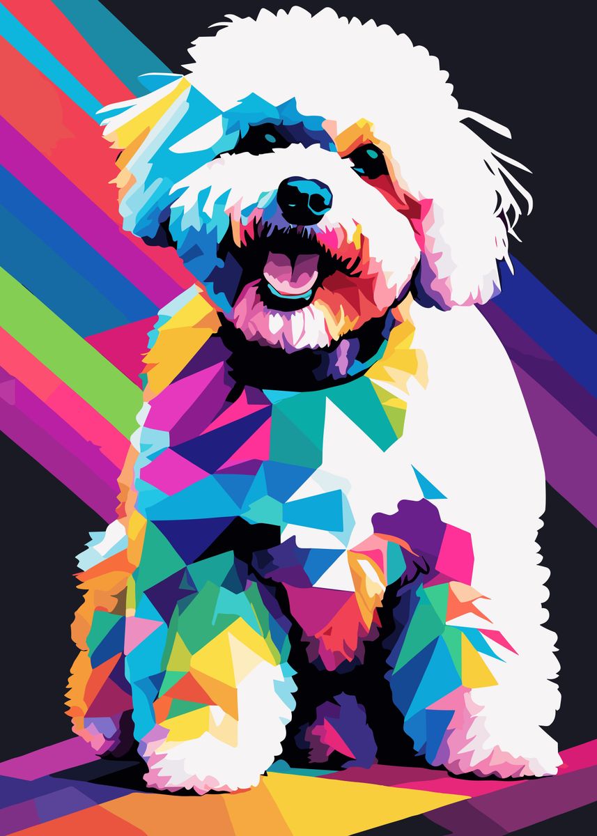 'Curly Haired Dog Pop Art 2' Poster, picture, metal print, paint by ...