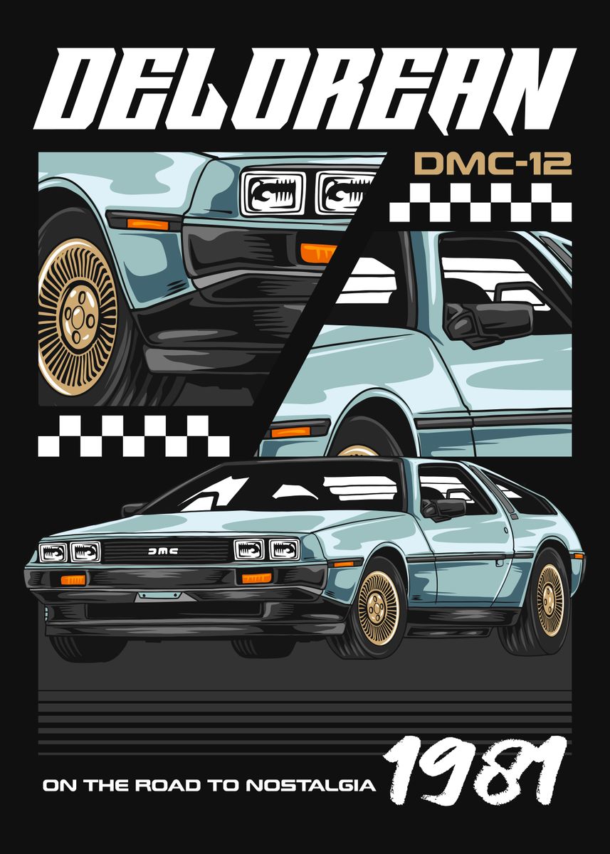 'Retro Time Travel Car' Poster, picture, metal print, paint by Amila ...