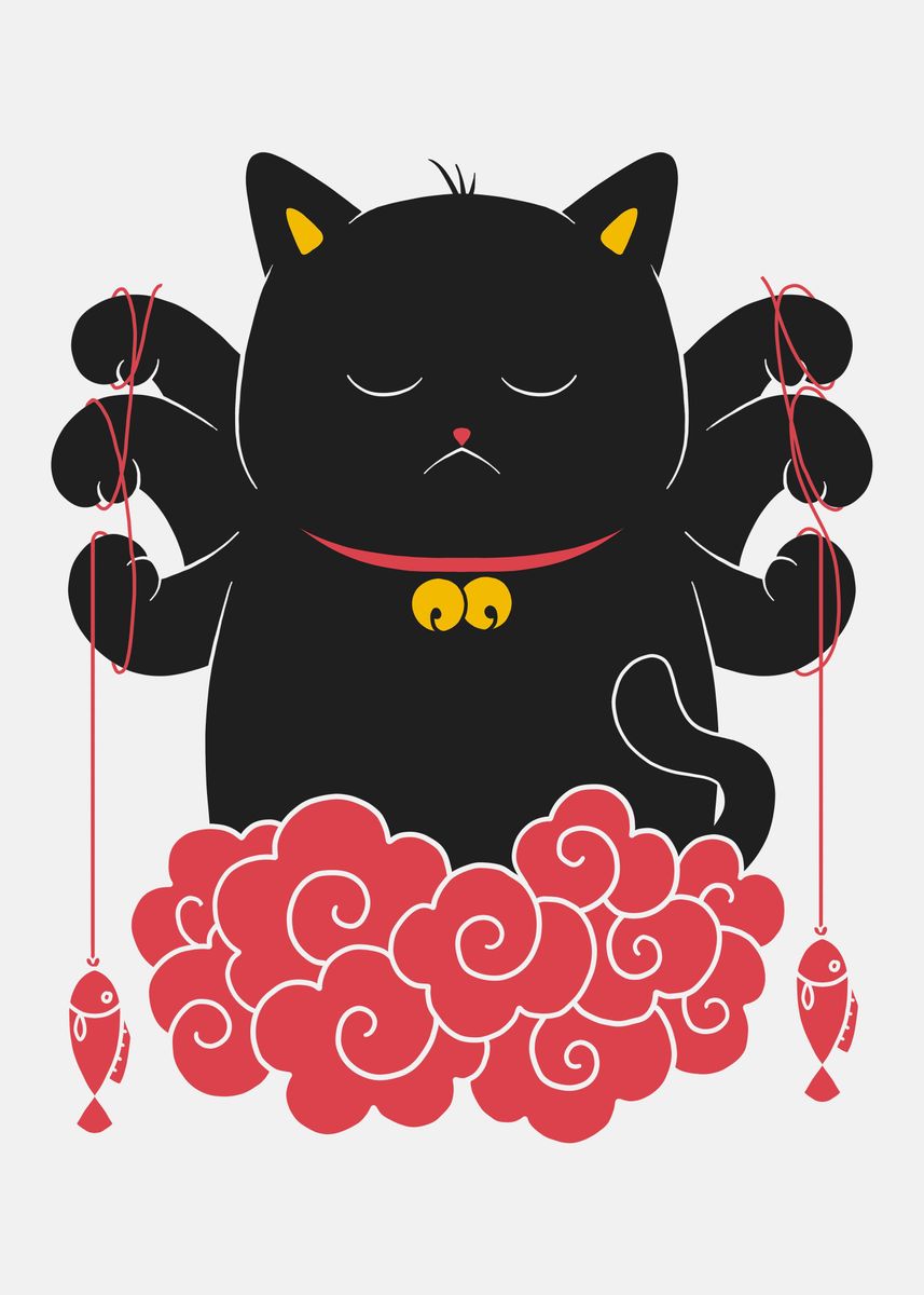 'Pawsitive Energy' Poster, picture, metal print, paint by Famous City ...