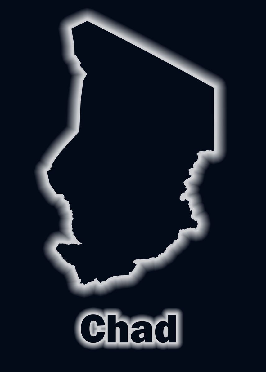 'Chad map glow' Poster, picture, metal print, paint by mystery box ...