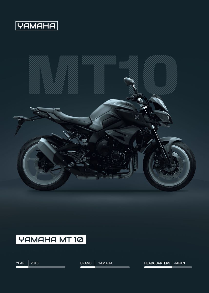 'Yamaha MT10 Bike' Poster, picture, metal print, paint by Basues | Displate