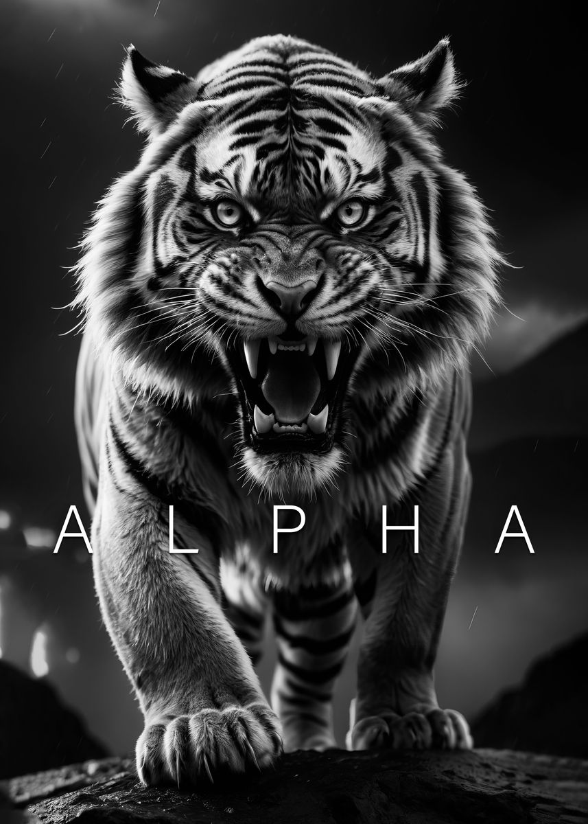 'alpha tiger King poster' Poster, picture, metal print, paint by mk studio | Displate