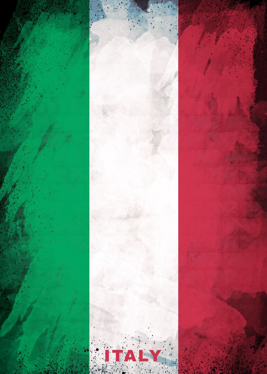 'ITALY FLAG' Poster, picture, metal print, paint by Cerah Art | Displate