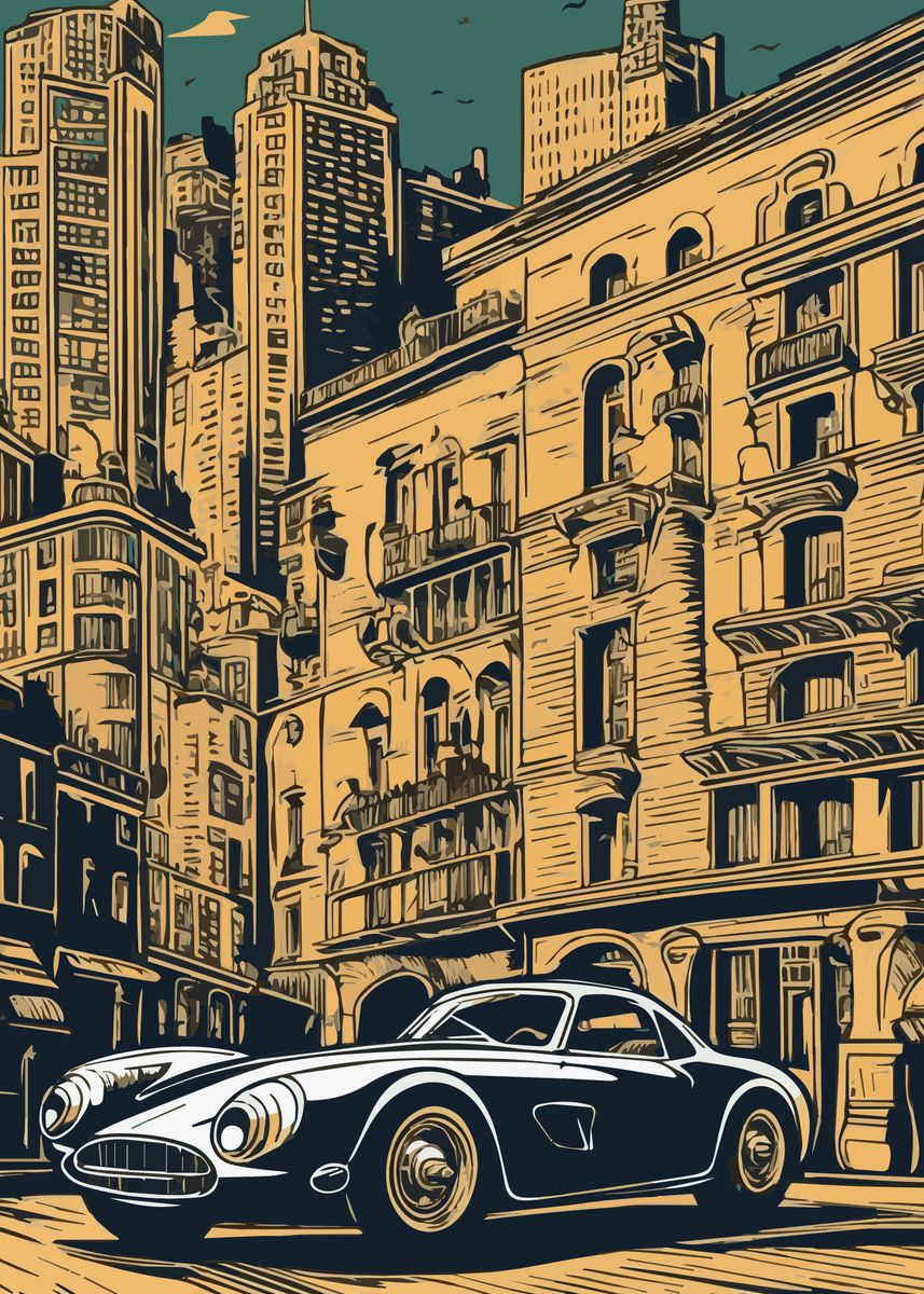 'Vintage Sports Cars 8' Poster, picture, metal print, paint by Maricris ...