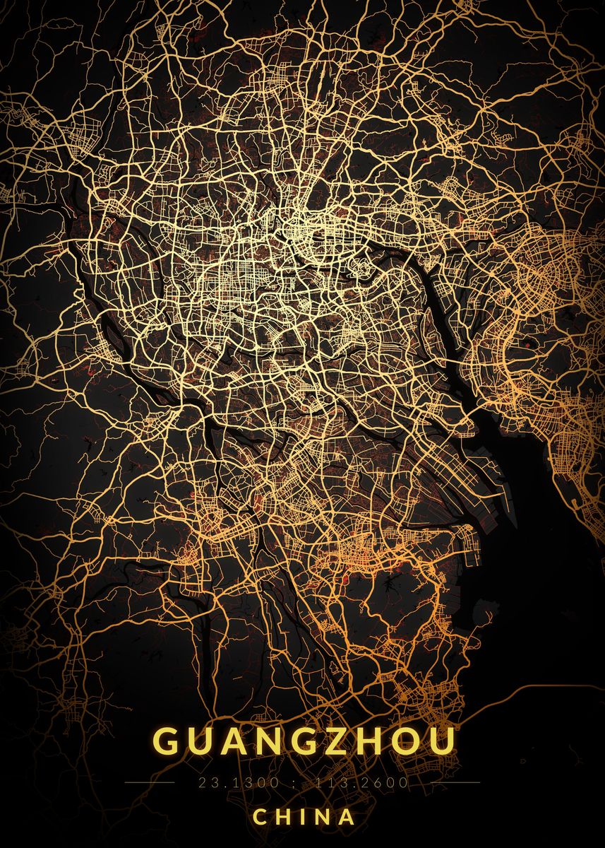 'Guangzhou' Poster, picture, metal print, paint by Jerhus | Displate